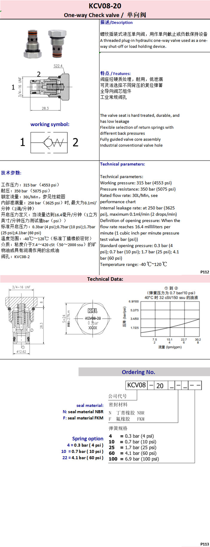 Hydraulic Directional Single Check Non Return Valve Direction Harded ...